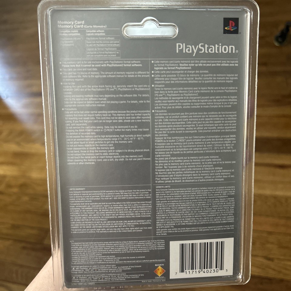 NEW Sony OEM PlayStation 1 PS1 Crimson Red Memory Card SCPH-1020/94023 ...
