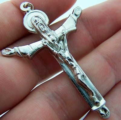 Silver Gilded Crucifix Jesus Our Father Pendant Cross | eBay
