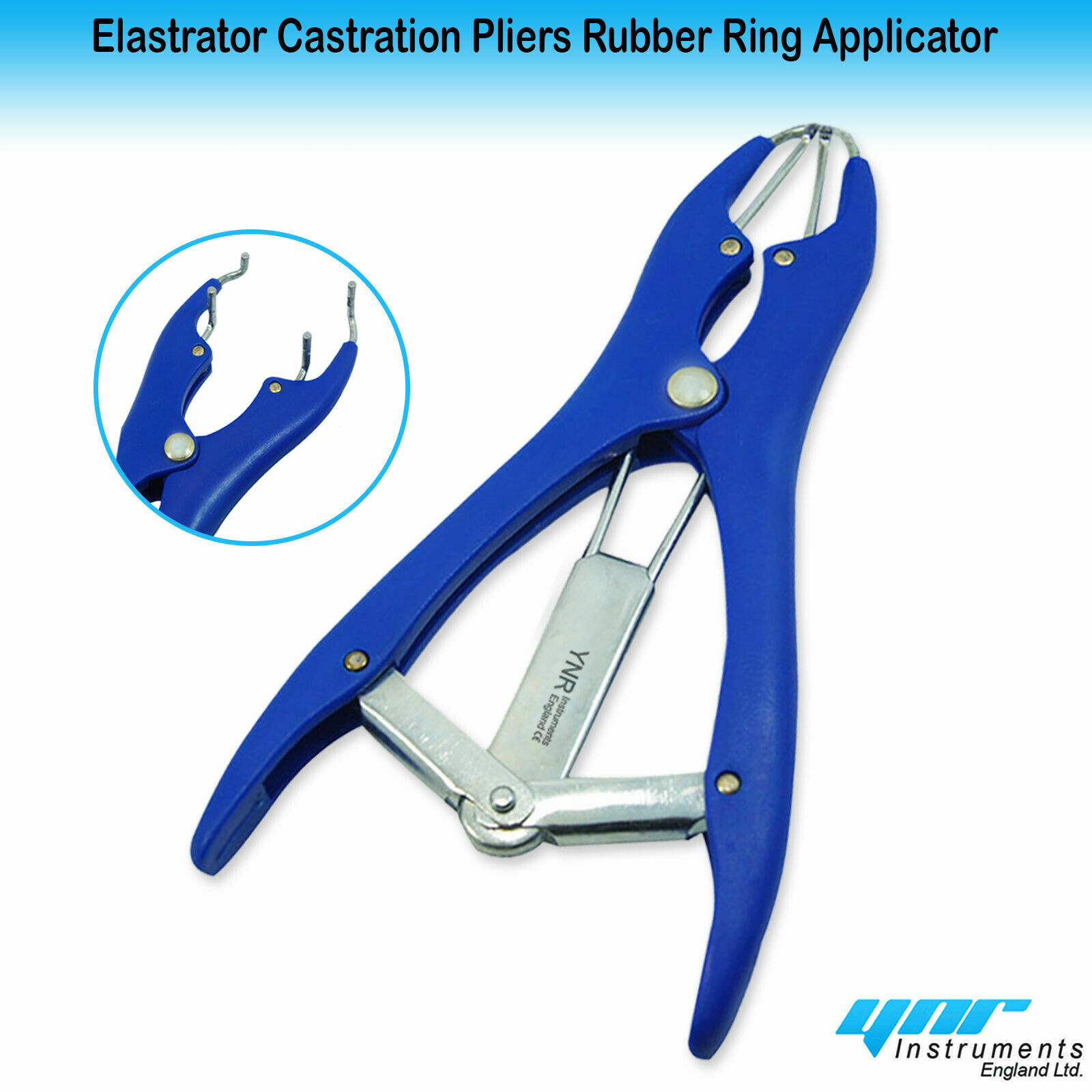 YNR Elastrator Castration Pliers Rubber Ring Applicator Pewter Steel ...