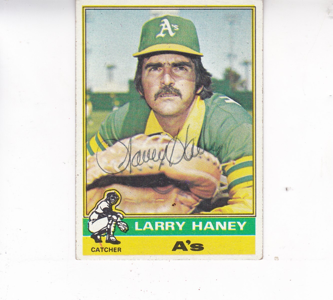 1976 Topps Baseball #446 Larry Haney Oakland Athletics Signed Autograph ...