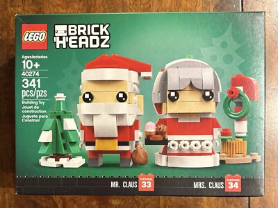 LEGO BRICKHEADZ: Mr. & Mrs. Claus CHRISTMAS Retired SEALED Holiday NEW ...