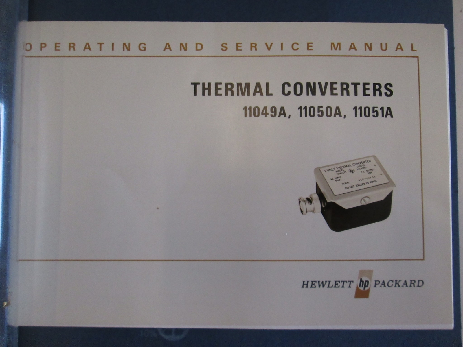 HP Thermal Converters 11049A, 11050A, 11051A Operating and Service ...