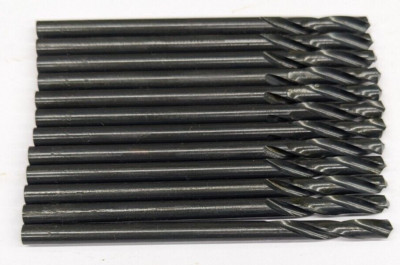 12 Jobber Length Drills Short Flute Wire Gauge Size #11 Black Oxide HSS ...