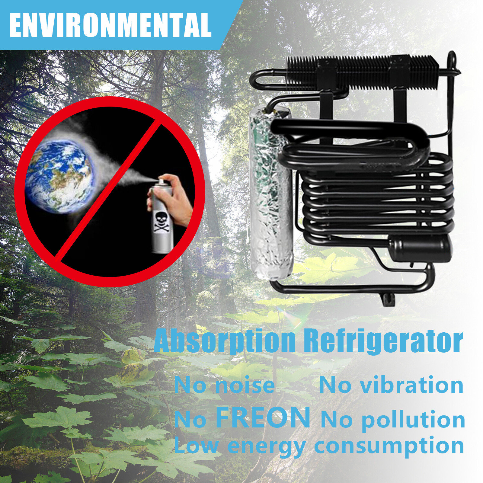 Mini Gas Fridge Small Propane Refrigerator Compact Freestanding AC/DC 1 ...