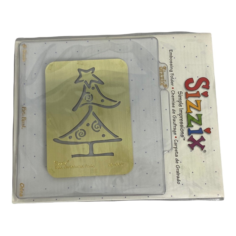3 Sizzix Metal Embossing Plate, Primitive Heart Funky Christmas Tree ...