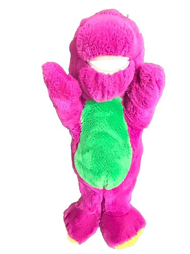 Vtg Barney The Purple Dinosau Hand Puppet Plush Large 15" Toy 1992 ...