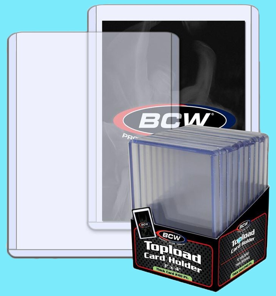 1 Pack Of 25 Bcw 3 X 5 Tall Topload Card Holders For Men 3" X 4 ...