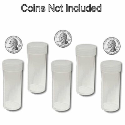 Round Quarter Coin Tubes Storage 24mm by BCW 5 pack | eBay
