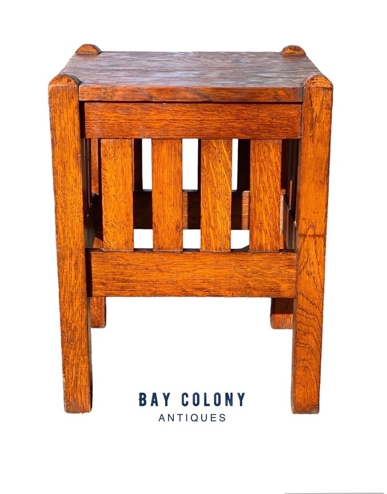 Antique Arts & Crafts Mission Oak Craftsman Table / Plant Stand ...
