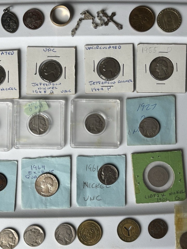 LOT:Assorted Coins & Baubles - Indian Head Nickels, Gaming Tokens ...