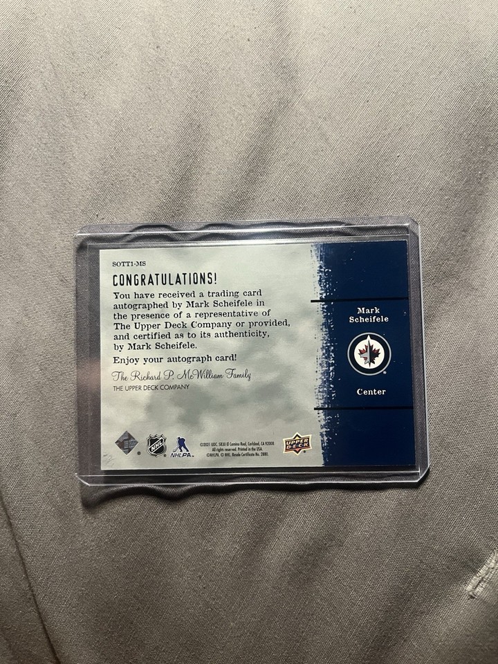 2021-22 SP Authentic SIGN Of The TIMES Retro Auto Mark Scheifele ...