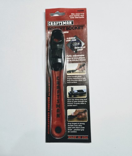 Sears Craftsman 43380 Pocket Socket 8" Adjustable Wrench Vintage Made ...