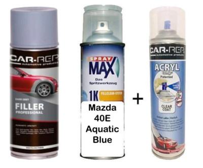 Auto Touch Up Paint Mazda 40E Aquatic Blue 1k Clear Coat & Primer ...
