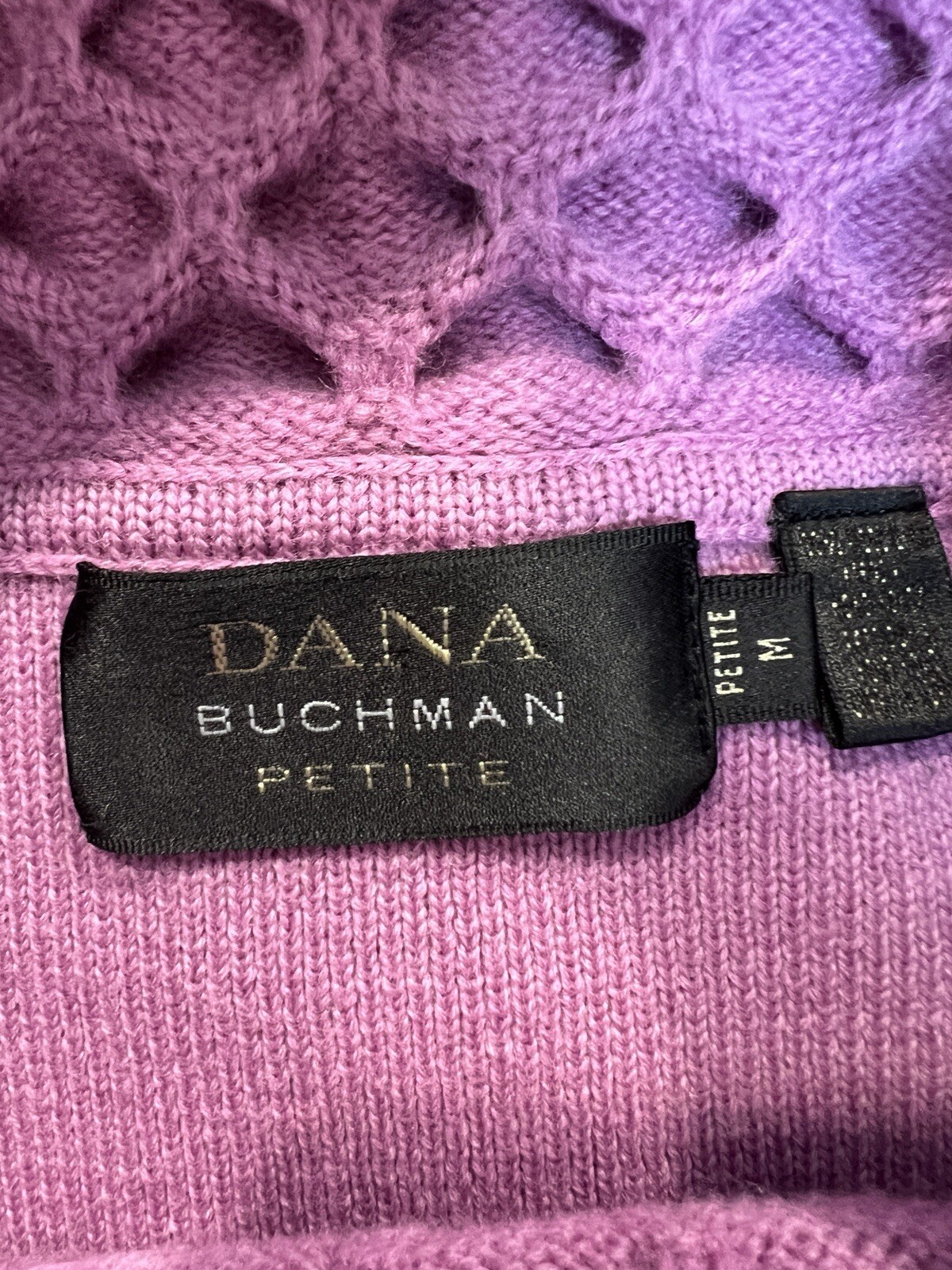 Vintage Dana Buchman PM Sweater Cowl Neck Wool Purple Waffle Knit Medium Petite | eBay