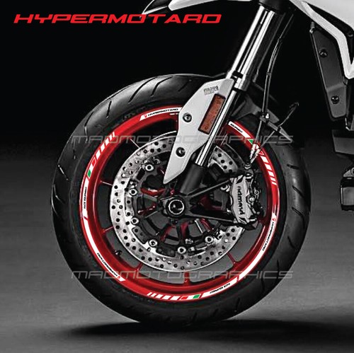 HYPERMOTARD supermoto wheel decals rim stickers stripes Ducati 796 821 ...
