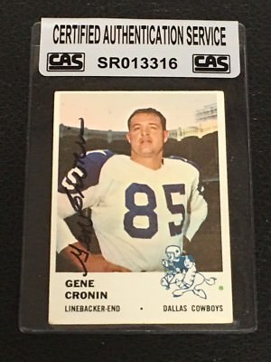 GENE CRONIN 1961 FLEER SIGNED AUTOGRAPHED CARD #47 DALLAS COWBOYS CAS ...