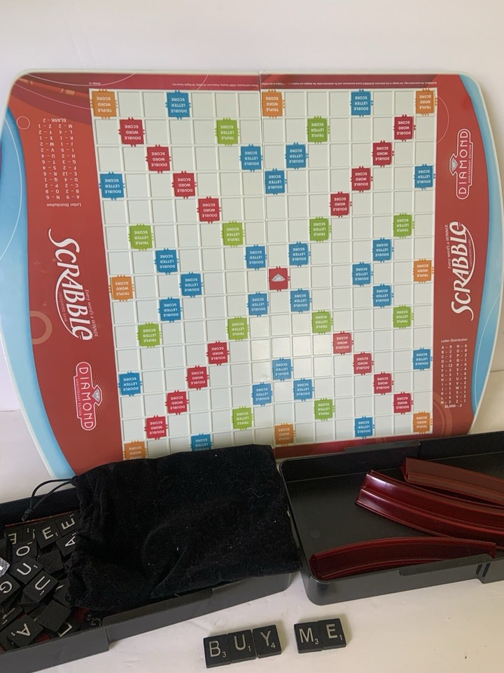 Scrabble Travel Case Diamond Anniversary Edition Game Board Word ...