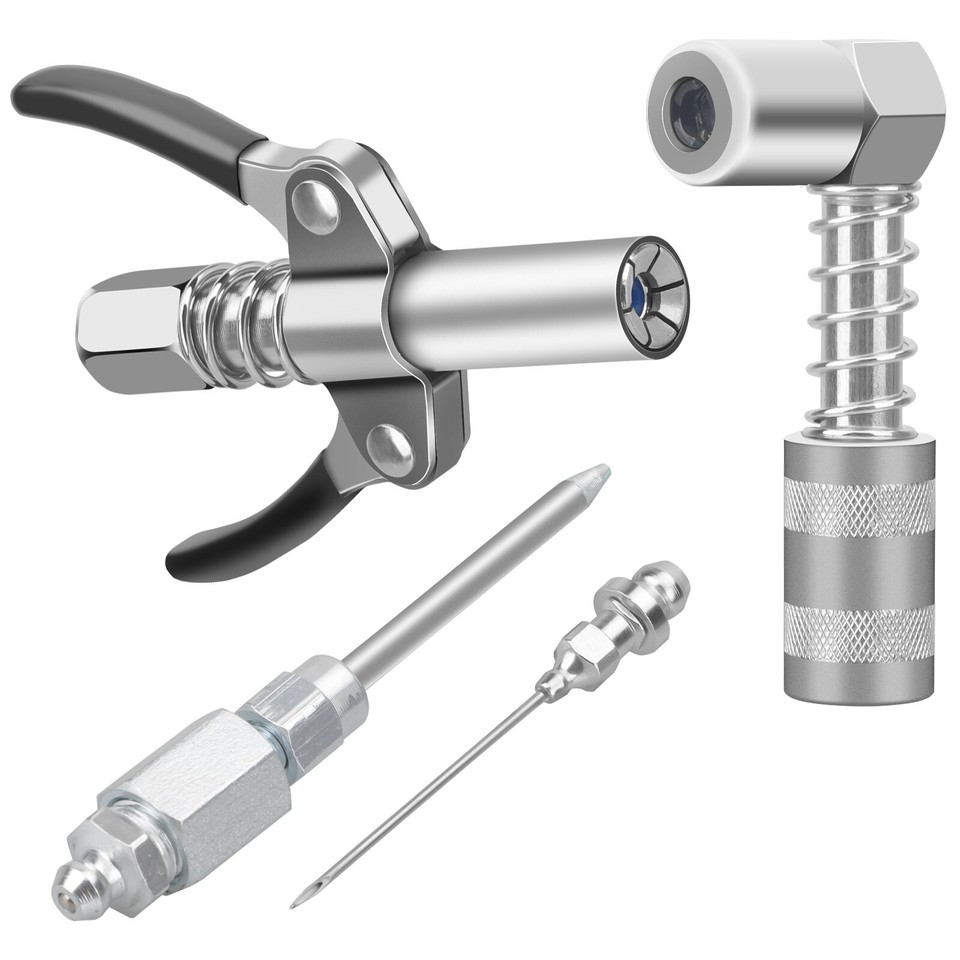 Grease Gun Accessory Kit 90 Degree Coupler Adapter Grease Needle Tips ...