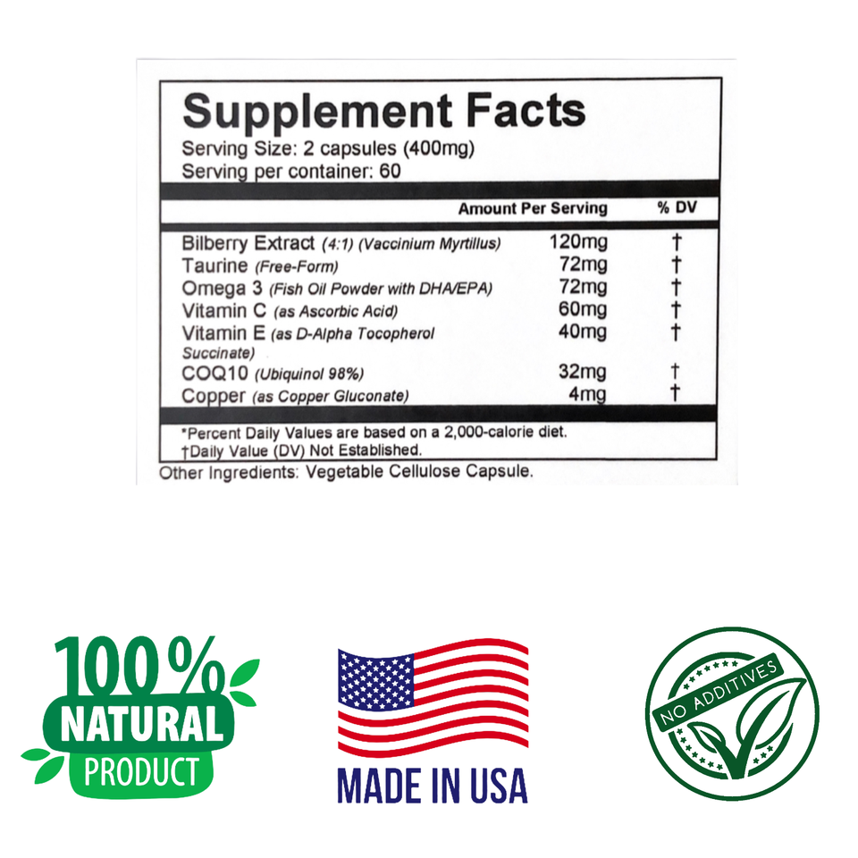 CLEAR, SHARP VISION, 120 Capsules, Healthy Eye, Biomedical Natural ...