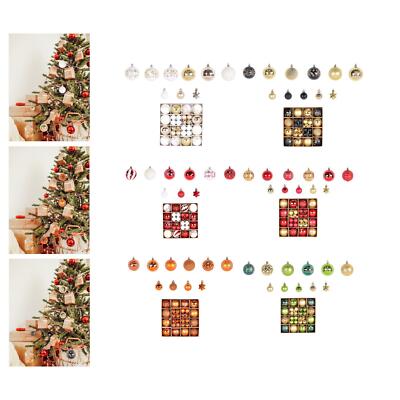44Pcs Christmas Balls Ornaments Christmas Baubles Xmas Tree Decor ...