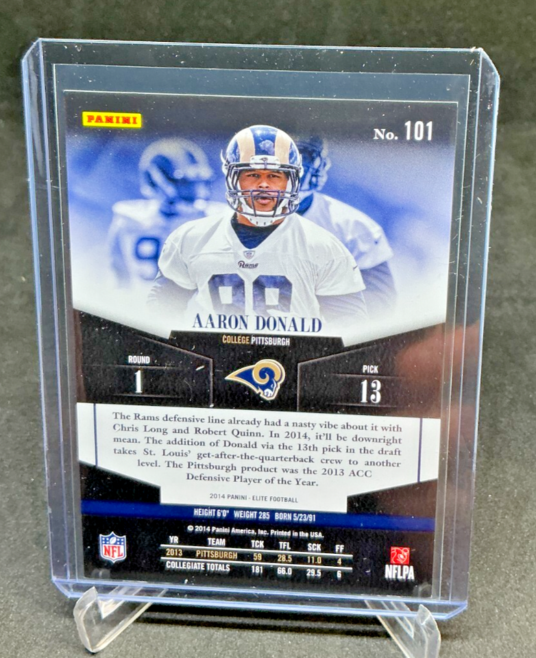 2014 Panini Elite Football AARON DONALD RC Green 16/199 #101 Rams | eBay