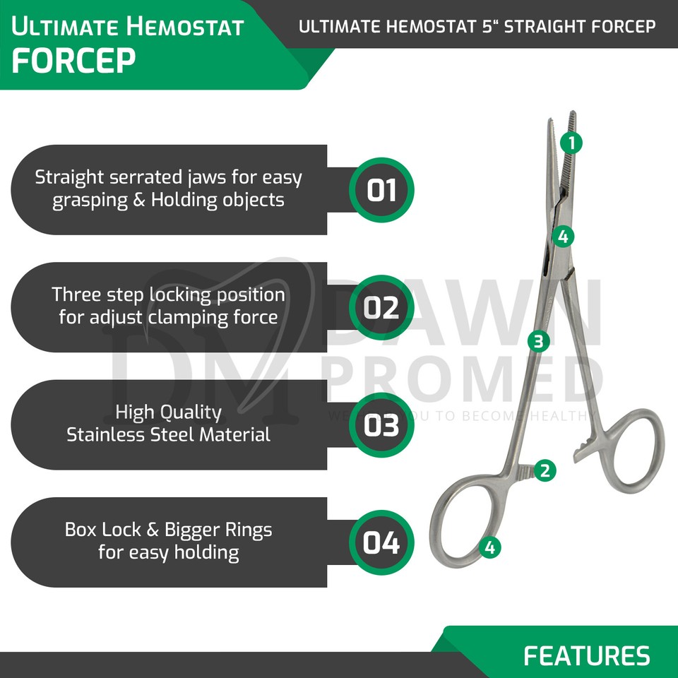 6-Piece Ultimate Hemostat Forceps Set Hobby Electronics Fishing Pliers ...