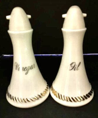 Vintage Wheatonware Glass Oil and Vinegar 24K gilt Set. (13) | eBay