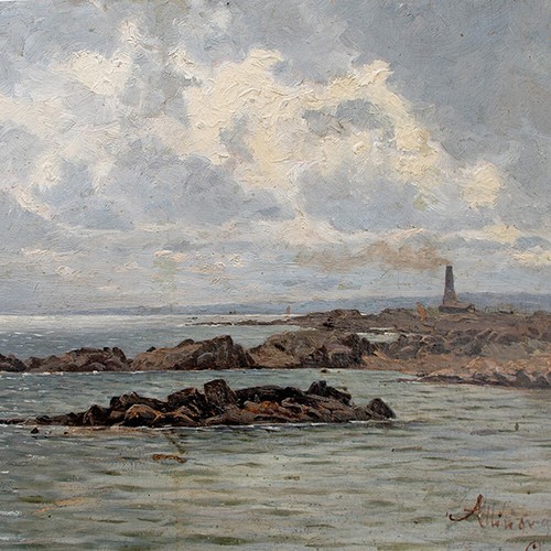 Bornholm Allinge Hafen Ansich Otto Julius Goebel Gemälde Öl auf ...