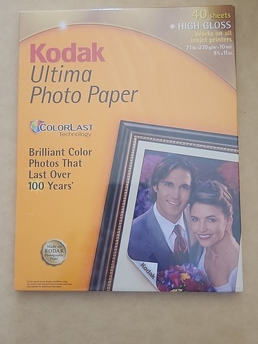 KODAK Ultima Picture Paper High Gloss, 8.5 x 11 (40 Sheets) New! | eBay