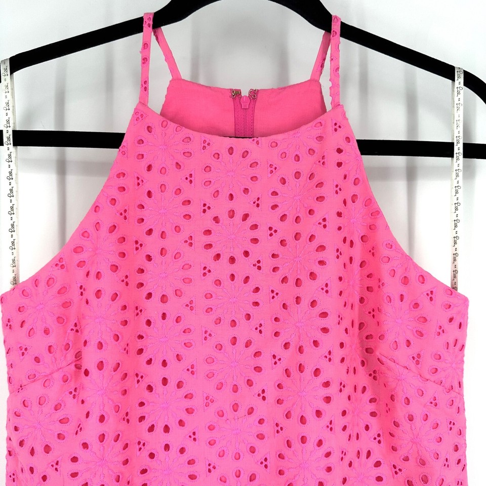 Lilly Pulitzer Pearl Halter Romper Mini Dress Neon Raspberry Pink ...