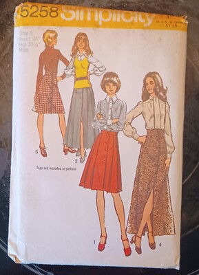 1972 Simplicity Sewing Pattern 5258 Skirt 2 Lengths Sz 8 Miss UNCUT | eBay