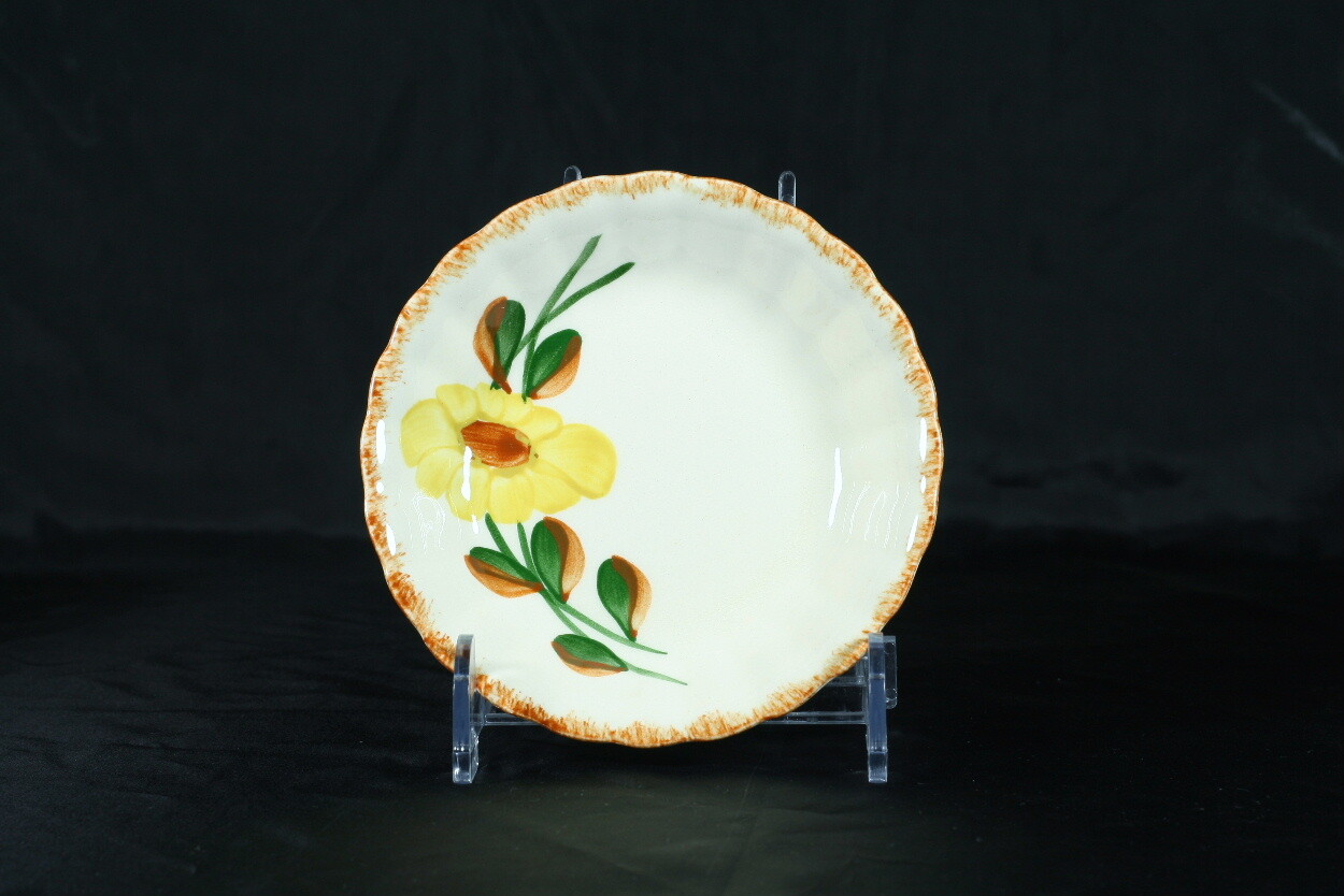 BLUE RIDGE POTTERY COUNTRY ROAD YELLOW FLOWER-3 SOUP, 1 BERRY, 1 SAUCER ...