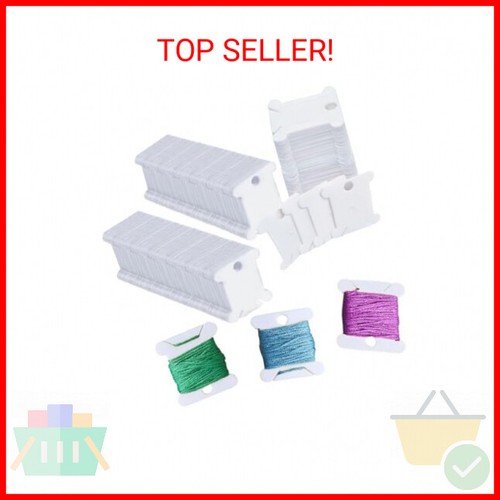 300 Pieces Plastic Floss Bobbins for Cross Cotton Thread Craft DIY ...