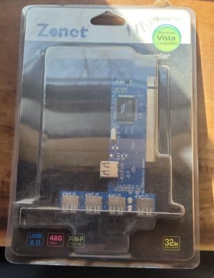 Zonet 4+1 Ports USB2.0 PCI Host Controller Model ZUH2215V | eBay