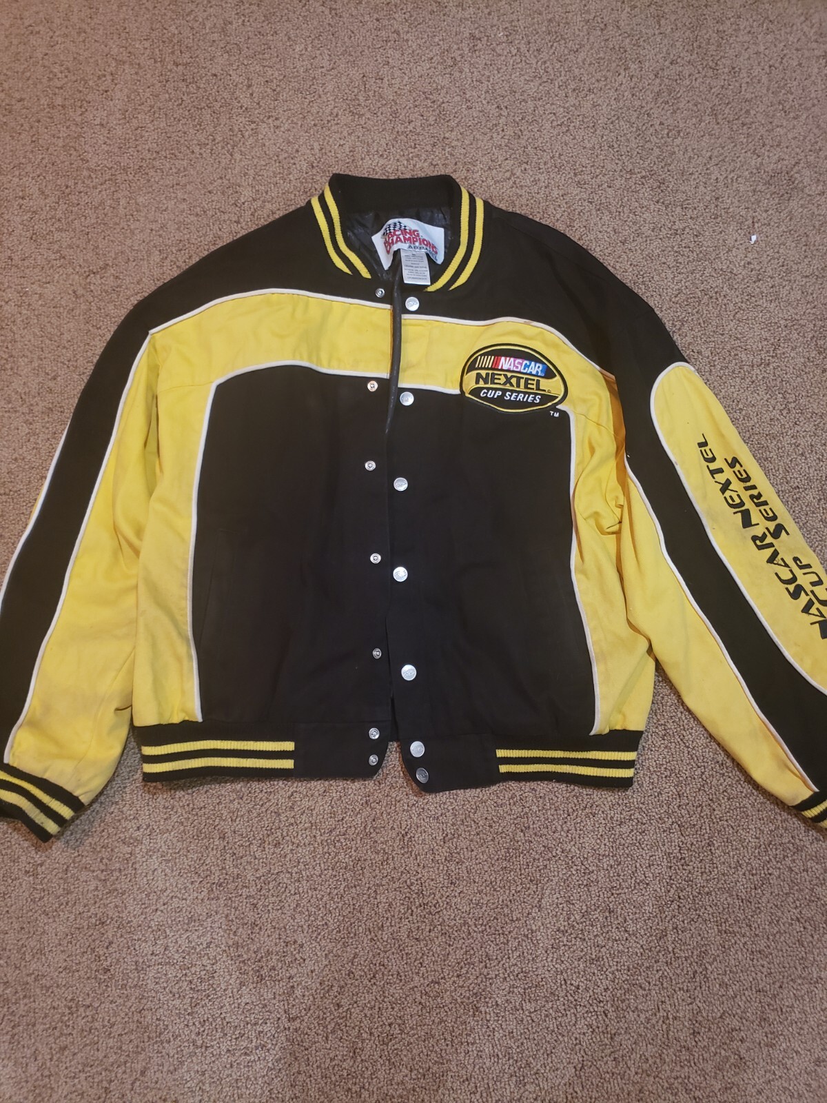 Vintage Nascar Nextel Cup Series Racing Champions Jacket Yellow/Black ...