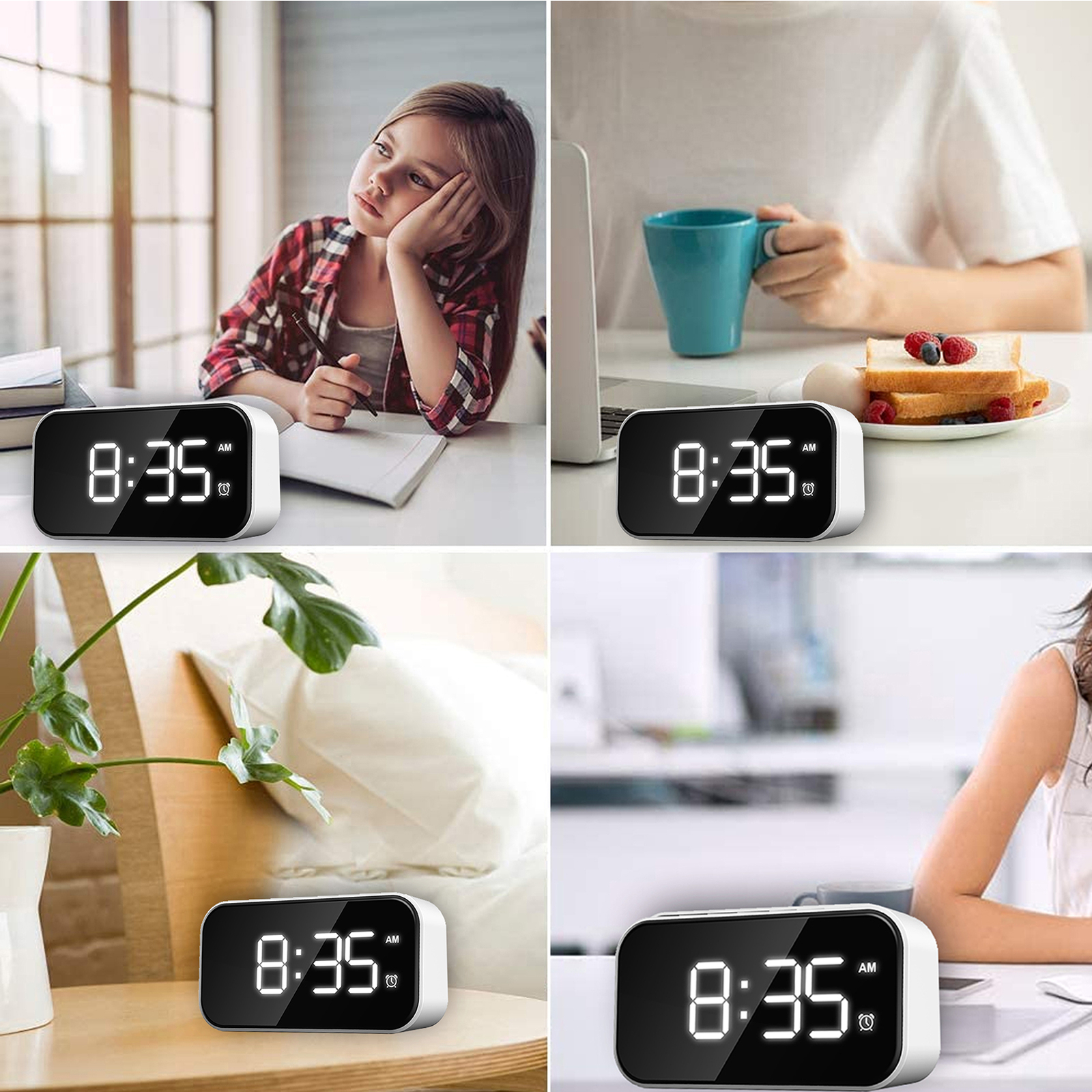 Smart Alarm Clock Touch Control Loud Volume Led Desk Digital Alarm ...
