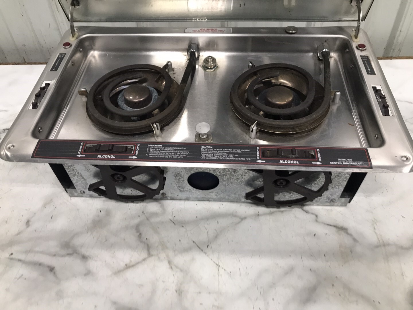 US Marine Kenyon dual burner alcohol & electric stove boat RV | eBay