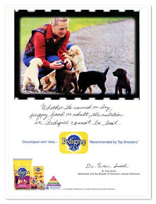 Pedigree Dog Food Lab Puppies Dr. Fran Smith Vintage 1997 Full-Page ...