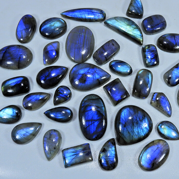 Natural Labradorite Blue Flash Mix Shape Cabochon Loose Gemstone ...