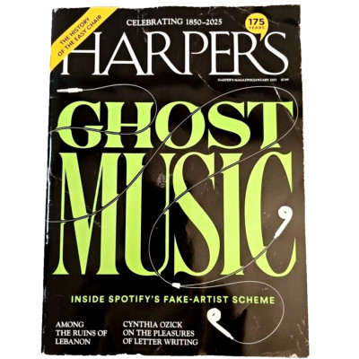 HARPER'S MAGAZINE 2025 Jan ~Ghost Music: Spotify ~Lebanon ~ The Easy ...