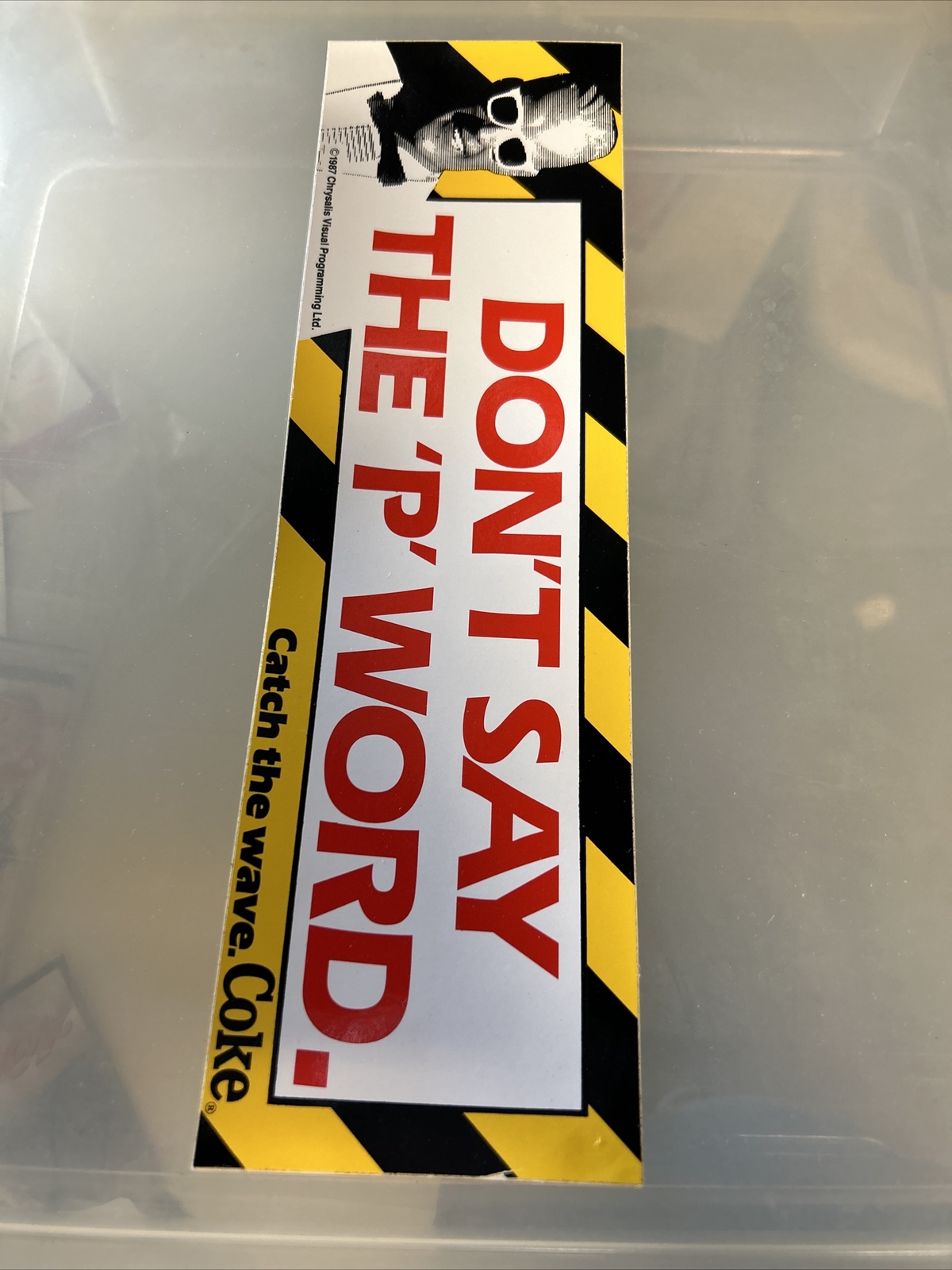 Vintage 1987 Coke Coca-Cola Max Headroom Bumper Sticker "Don't Say the ...