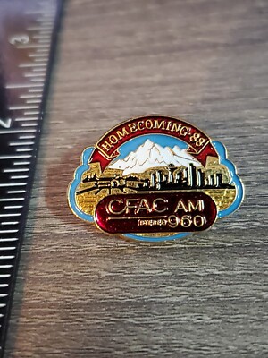 VINTAGE CANADA CFAC STEREO 960AM SOUVENIR RADIO STATION LAPEL PIN C9 | eBay