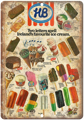 HB Ice Cream Ireland 80's Menu 12" x 9" Reproduction Metal Sign N29 | eBay