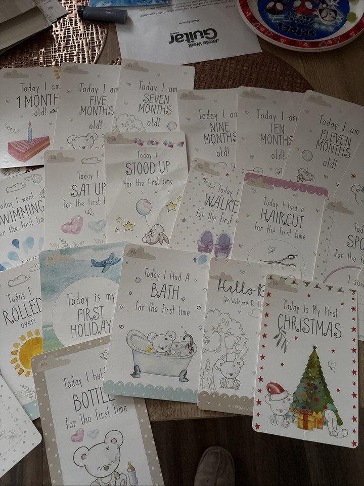Various Baby Milestones Cards Baby Birth Cards 30 In Total | eBay UK