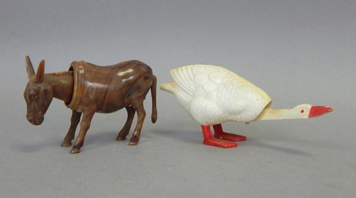 Bakelite or Celluloid Nodder Bobber Toy Lot Goose Breba Donkey Mule ...