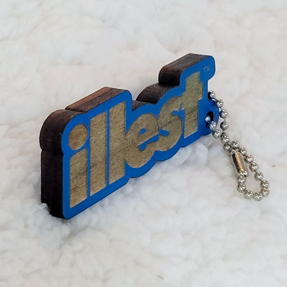 ILLEST Bold Wood Keychain Blue decorative accessory jdm racing drift ...