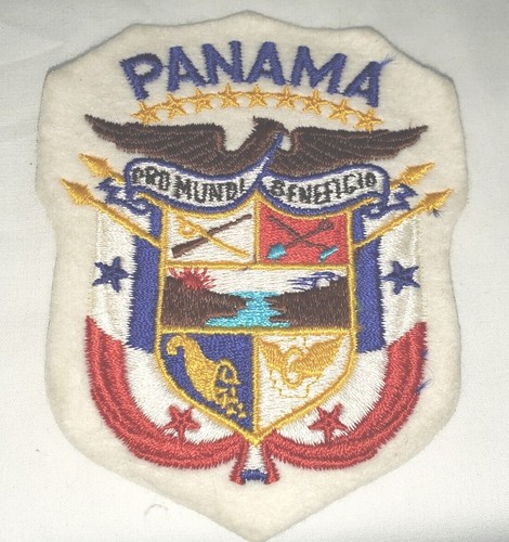 Vtg Embroidered PANAMA PATCH flag PRO MUNDI BENEFICIO | eBay