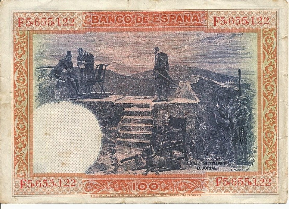 SPAIN 1925 100 PESETAS NOTE Cien Banco De Espana CIR Banknote # 6 | eBay