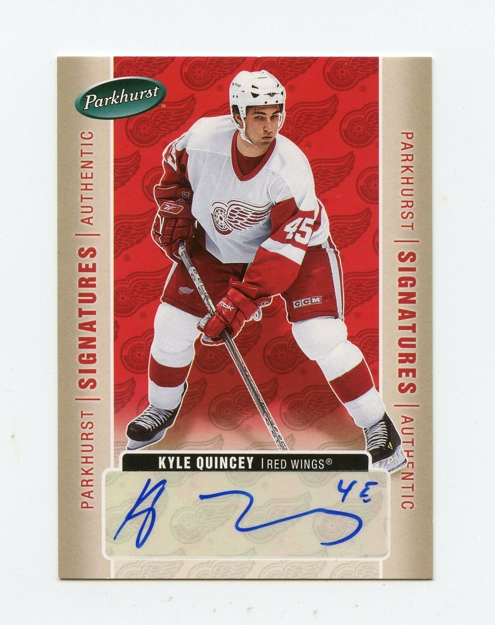 05-06 PARKHURST SIGNATURE AUTOGRAPH AUTO KYLE QUINCEY RED WINGS *66246 ...