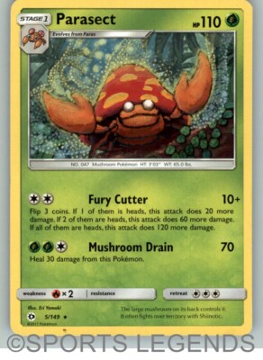 2017 pokemon Sun & Moon rare Parasect 5/149 | eBay